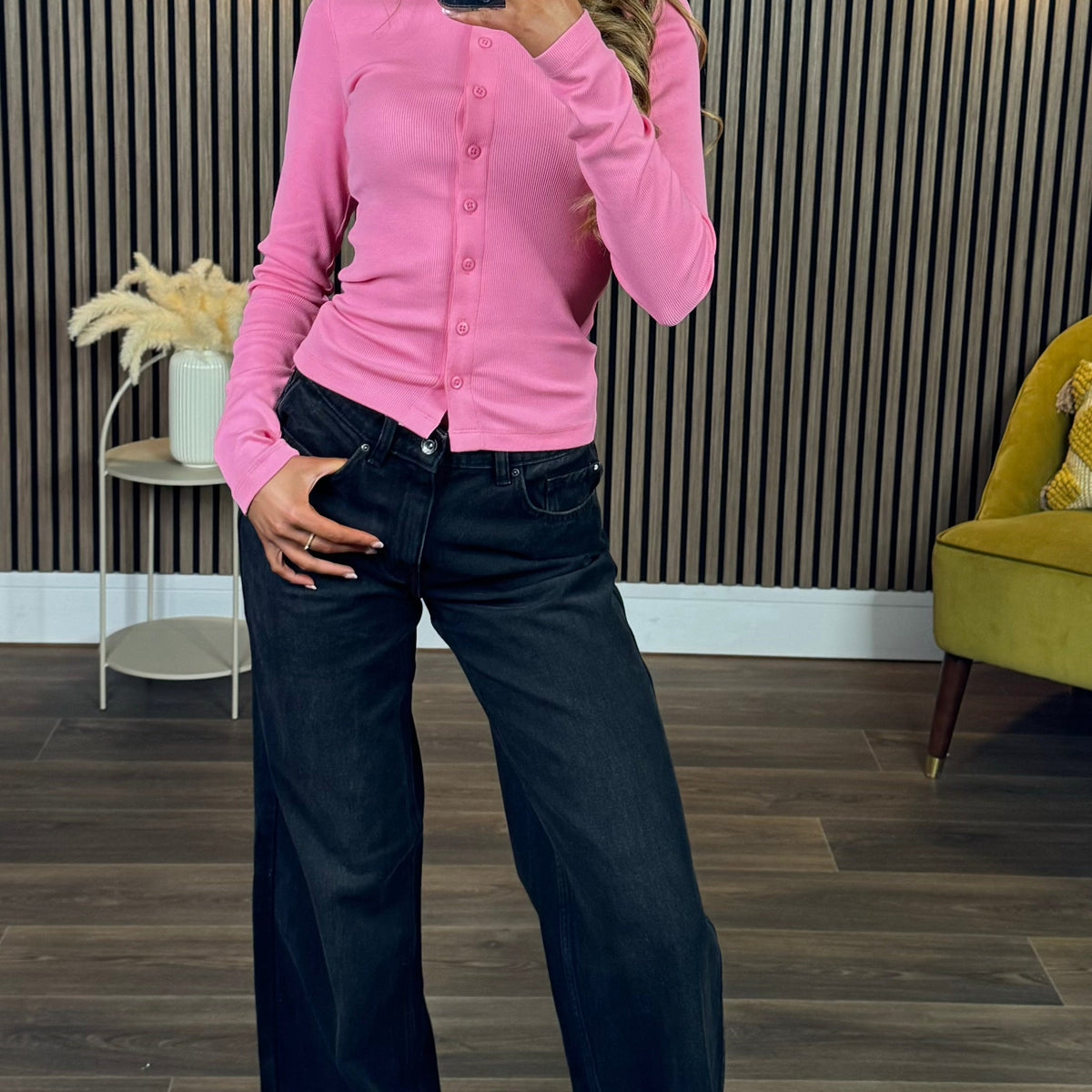 Ruthie Black Mid Waist Wide Leg Jeans – Get That Trend UK